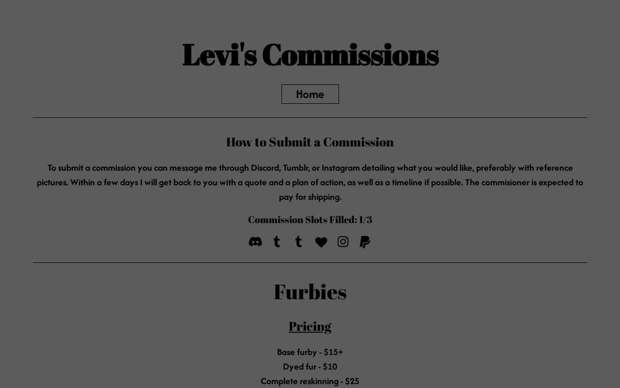 Levi's Commissions Page